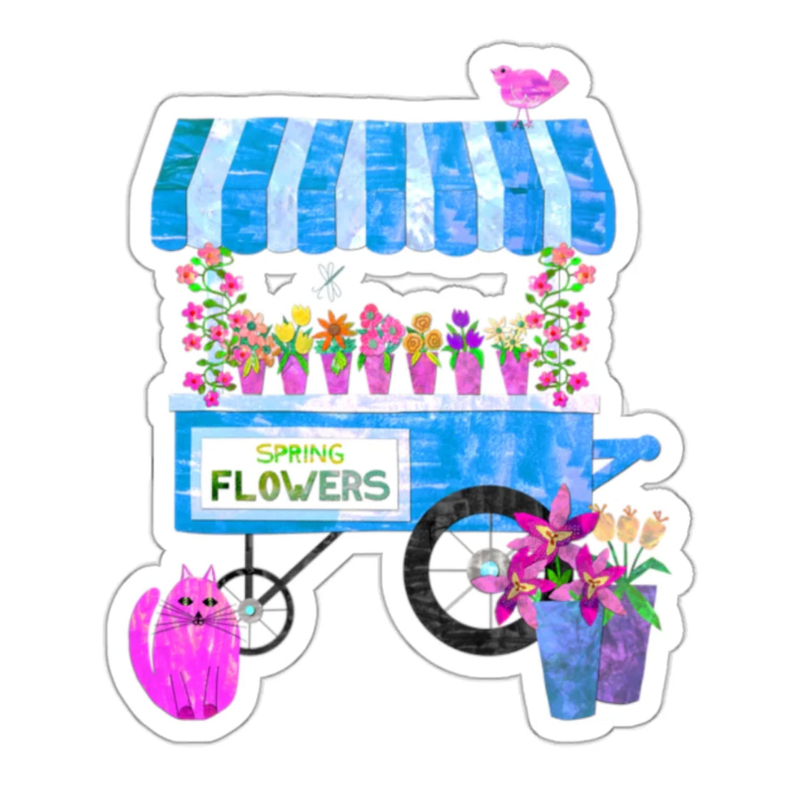 Spring Flower Cart Collage – Marcy Brennan Art